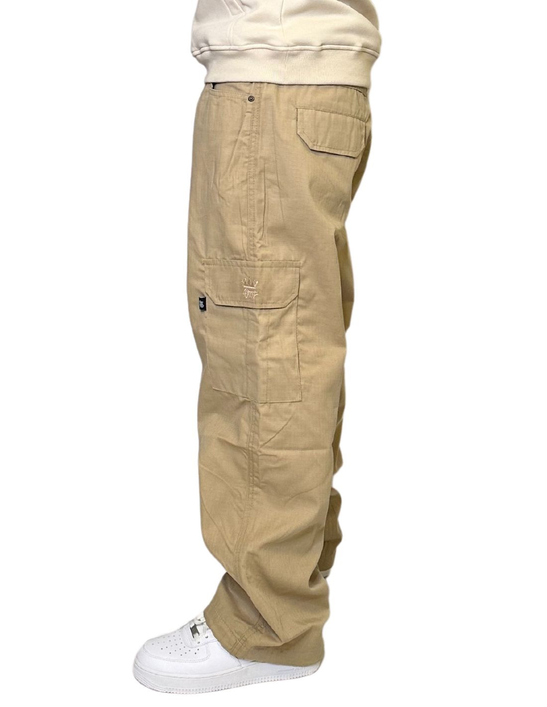 BSAT Combat Cargo Pants Beige Baggy Fit BSAT Combat Cargo Pants Beige Baggy Fit